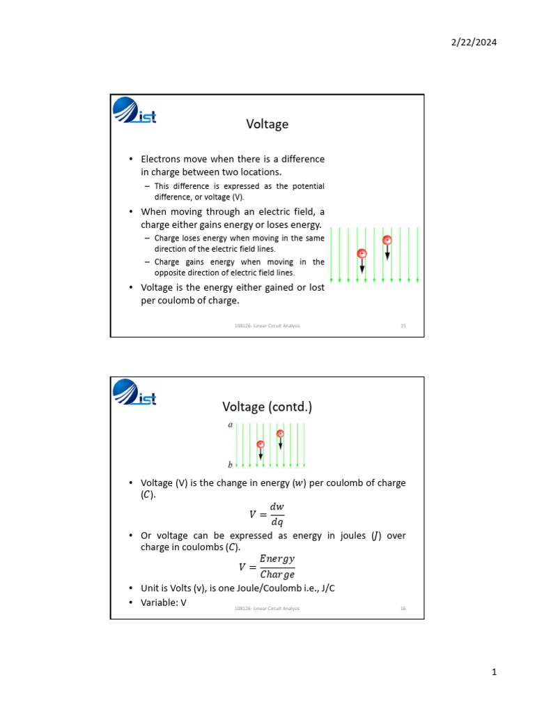 LCA Chapter No 1 - Lecture No 2 | PDF | Voltage | Electrical Network