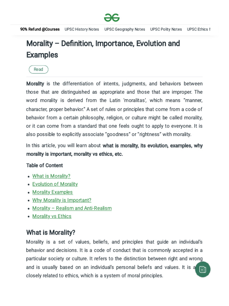 Importance of Morality in Society | PDF | Morality | Philosophical Realism