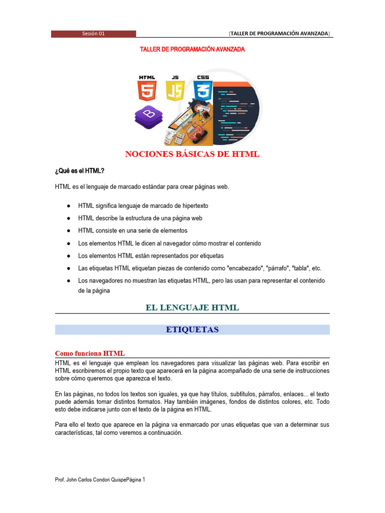 Introducción a HTML para Programadores | PDF | HTML | Red mundial