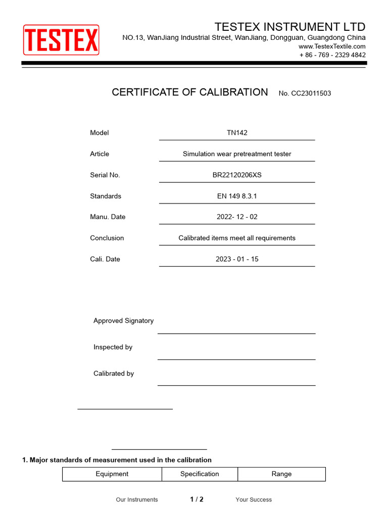 TN142 | PDF | Calibration | Science