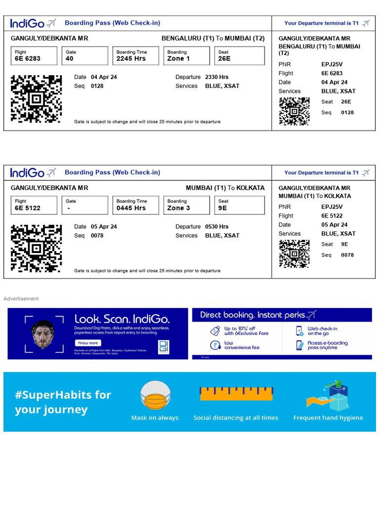 Indigo Boarding Pass Details | PDF