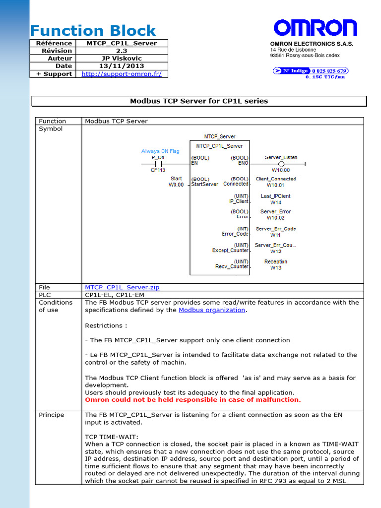 MTCP CP1L Server E | PDF | Port (Computer Networking) | Transmission Control Protocol