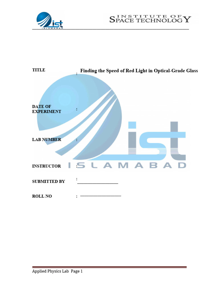 Red Light Speed in Optical Glass | PDF | Light | Speed Of Light