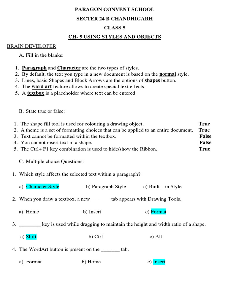 CH 5 USING STYLES AND OBJECTS | Download Free PDF | Computing | Software
