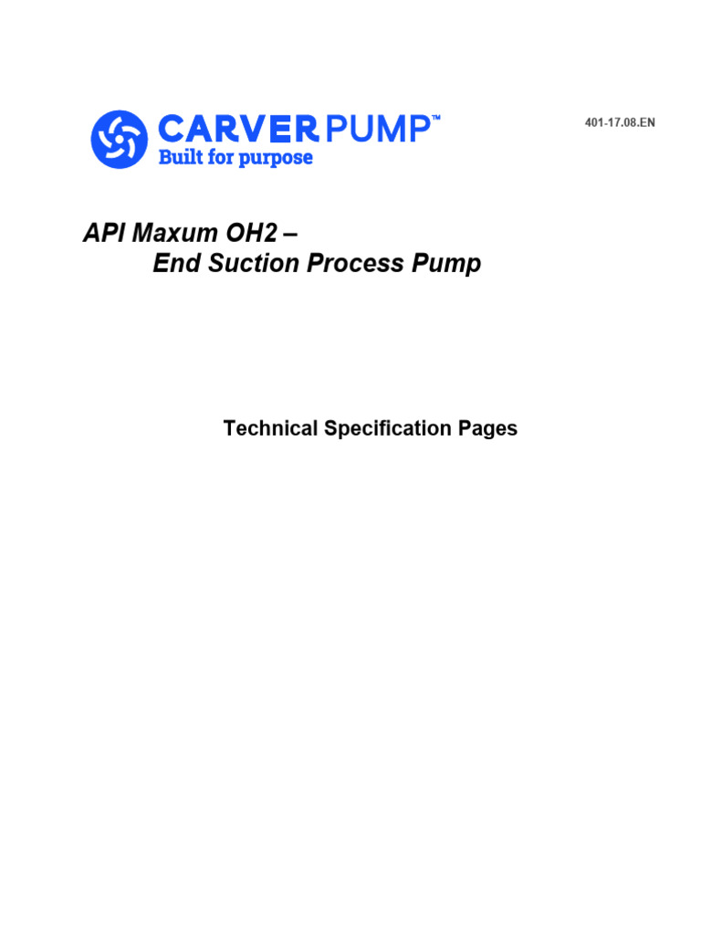 API Maxum OH2 Tech Pages 1 - 2024 | PDF | Pump | Bearing (Mechanical)