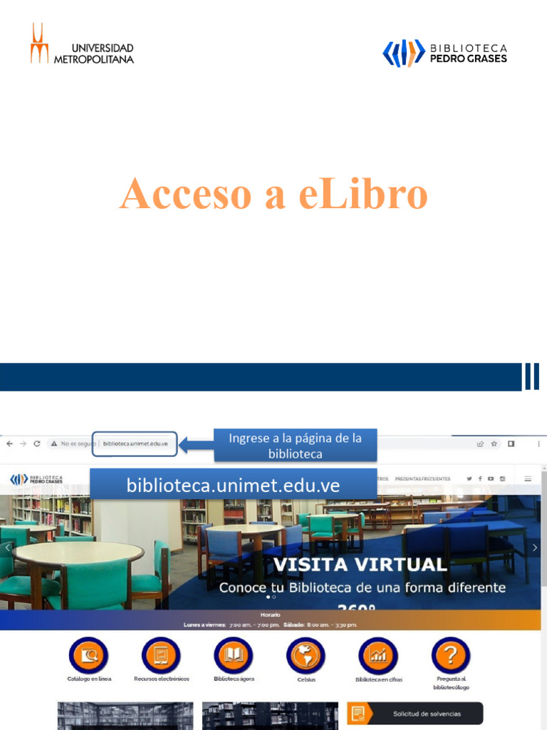 Acceso a eLibro en Biblioteca Unimet | PDF
