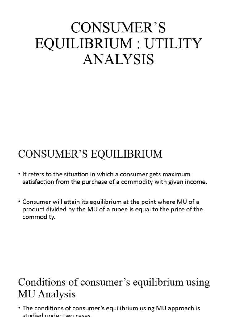 Consumer's Equilibrium | PDF | Economic Equilibrium | Utility