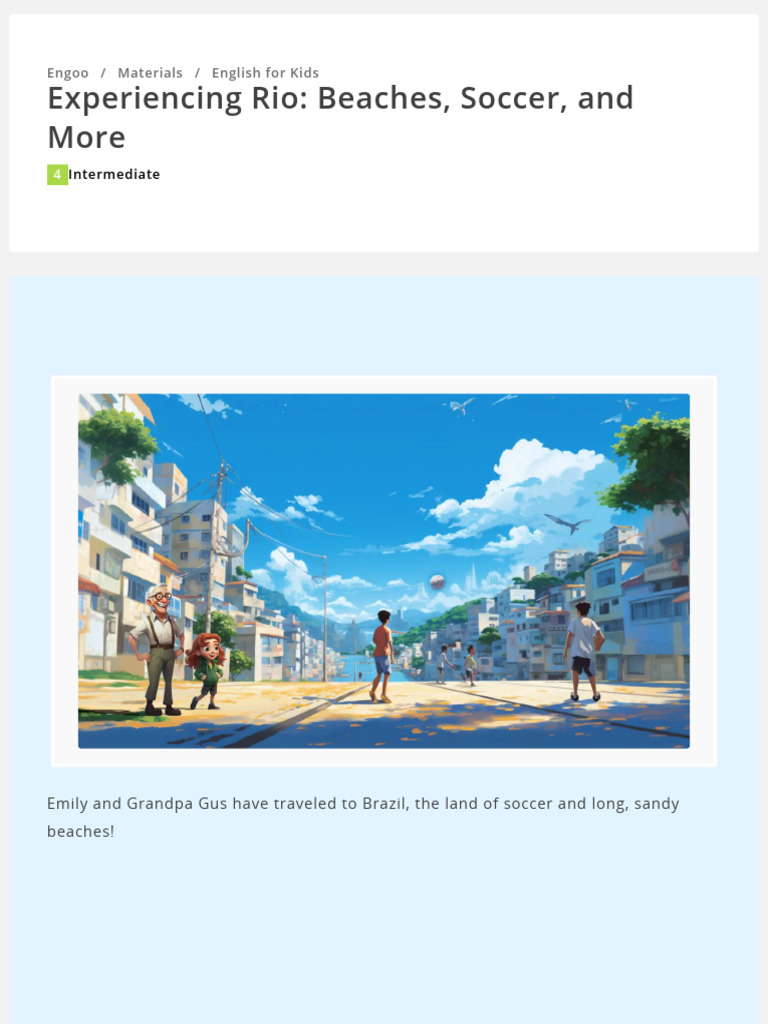 Experiencing Rio - Beaches, Soccer, and More - Engoo | PDF