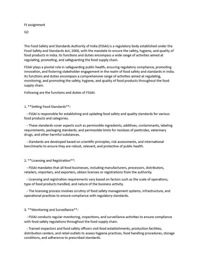FT Assignment | PDF | Food Safety | Sustainability