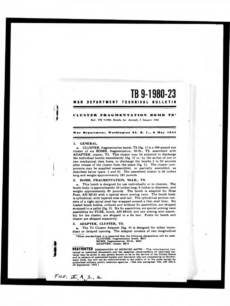 TB 9 1980 23 Cluster Fragmentation Bomb t8 | PDF | Electrical Connector ...