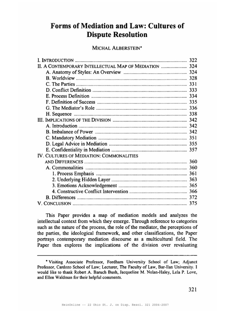Forms of Mediation and Law | PDF