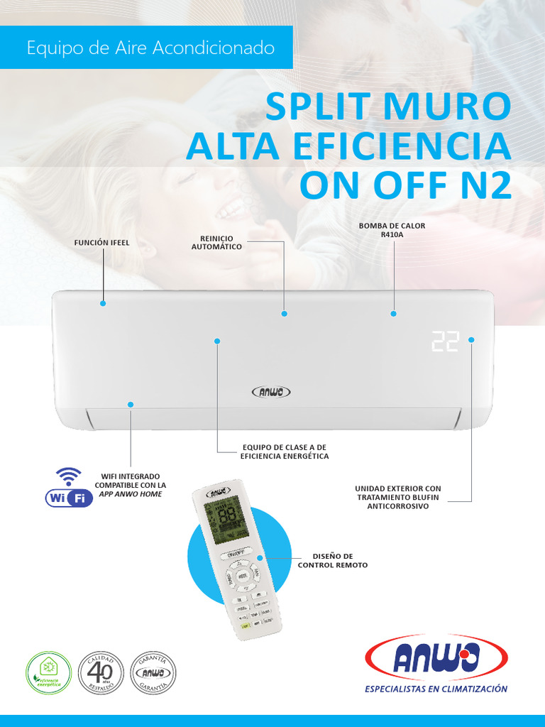 Aire Acondicionado Anwo Eficiente con WiFi | PDF | Aire acondicionado | Wifi