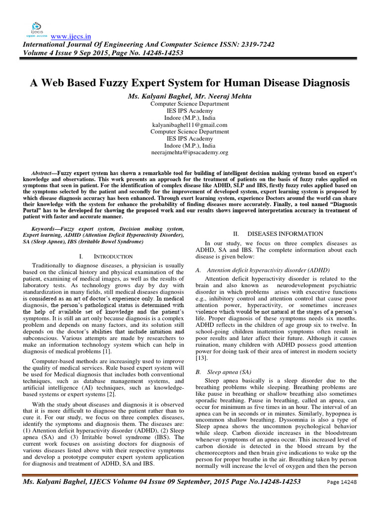 A Web Based Fuzzy Expert System For Human Disease Diagnosis 2015 MODEL | PDF | Irritable Bowel ...