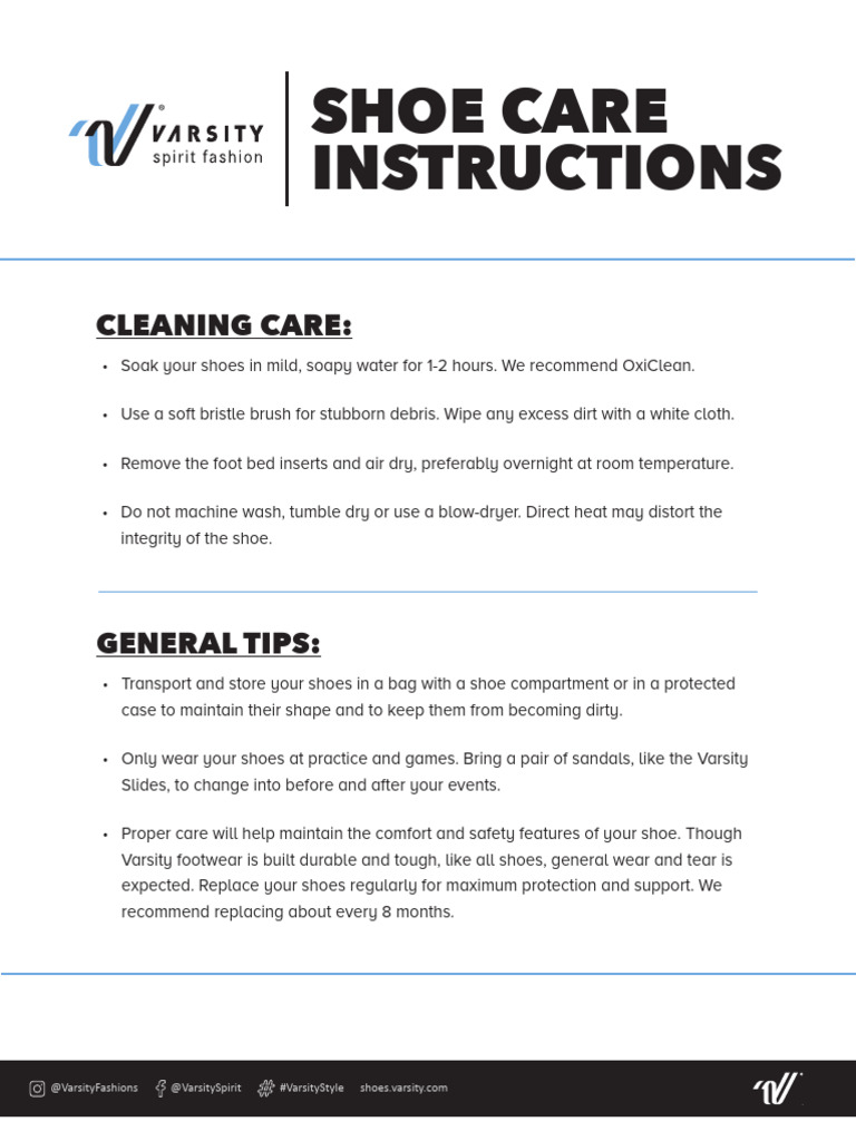 Shoe Care Instructions and Tips | PDF