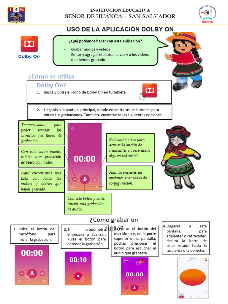 Ficha Uso de La Aplicación Dolby On | PDF | Tecnología de producción sonora | Grabación