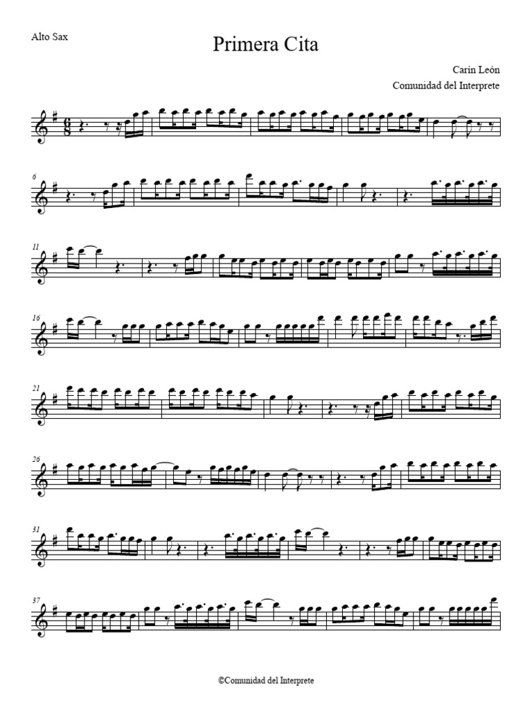 Primera Cita para Saxofón Alto (Instrumentos en Mi Bemol) | PDF