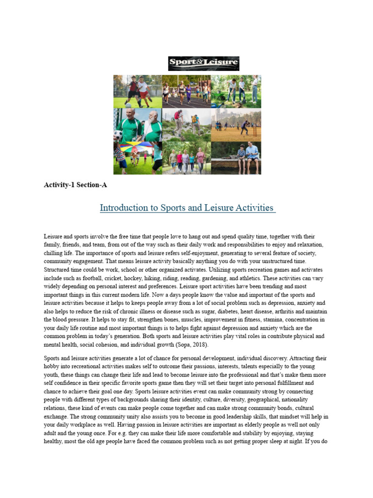 Introduction To Sports and Leisure Activities | PDF | Physical Fitness ...