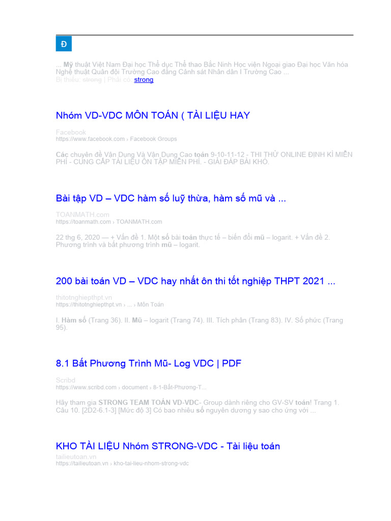 Nhóm Vd-Vdc Môn Toán (Tài Liệu Hay | PDF