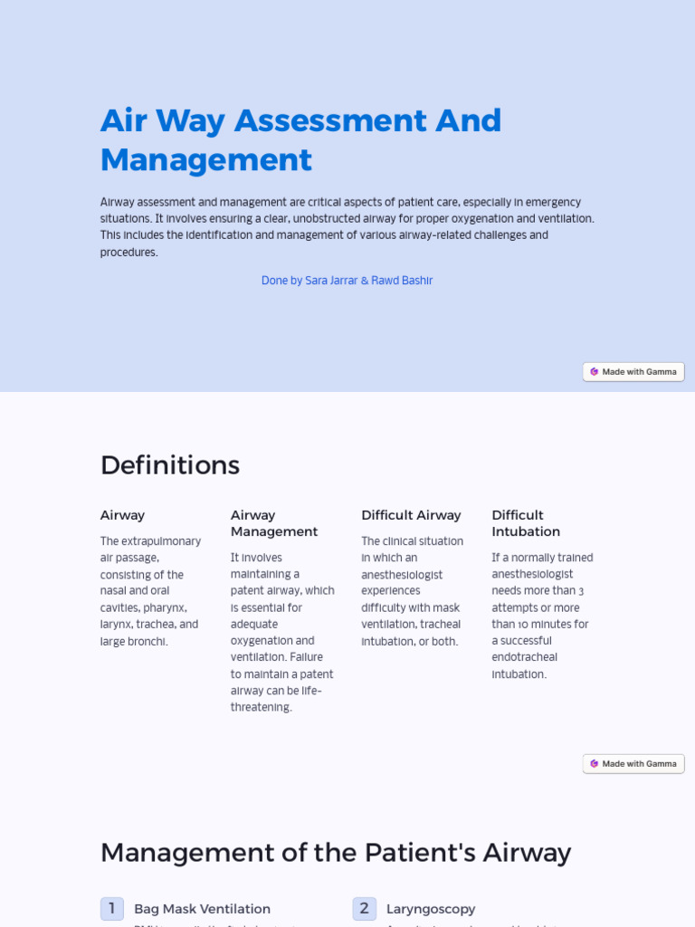 Air Way Assessment and Management | PDF | Intensive Care Medicine ...