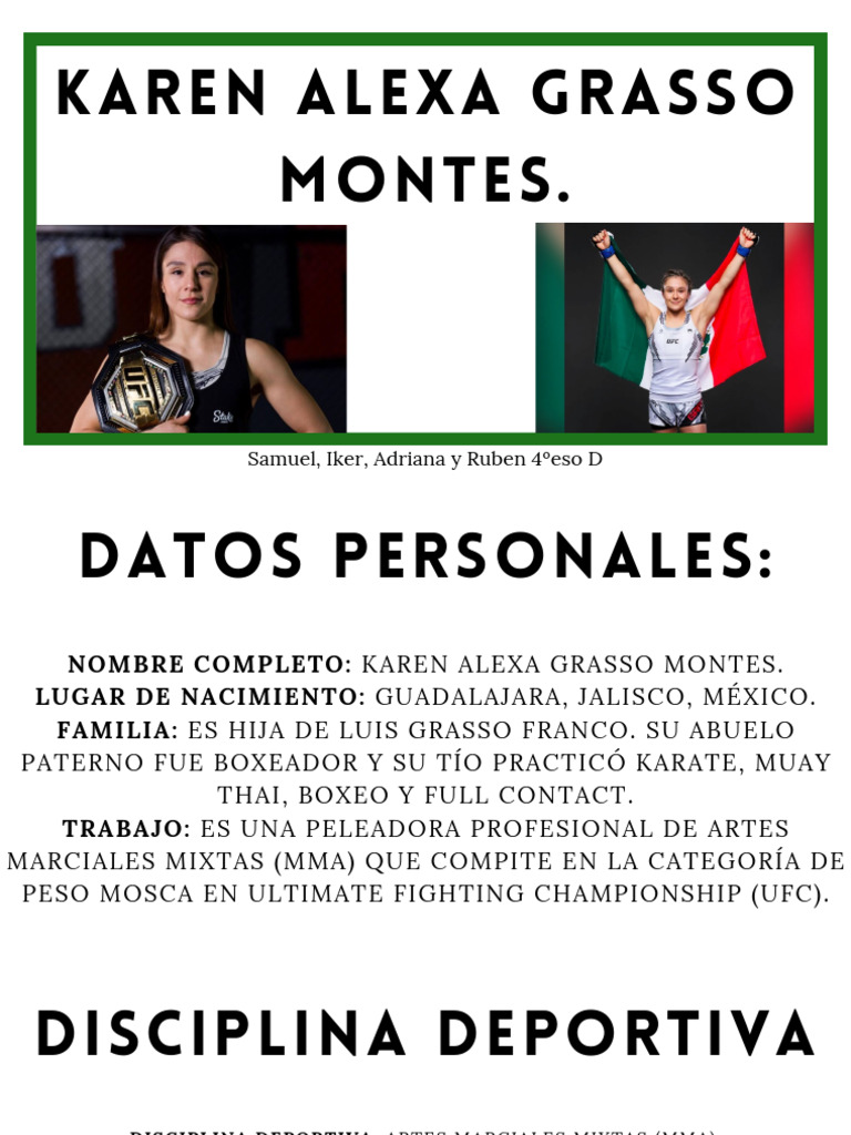 Karen Alexa Grasso Montes | PDF | Artes marciales mixtas | Ultimate ...