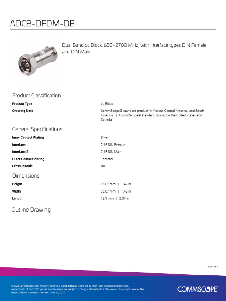 ADCB-DFDM-DB Product Specifications | PDF | Decibel | Electrical ...