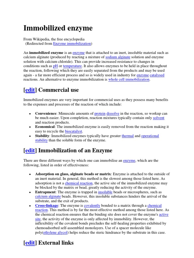 Immobilized Enzyme | PDF | Enantioselective Synthesis | Chirality ...