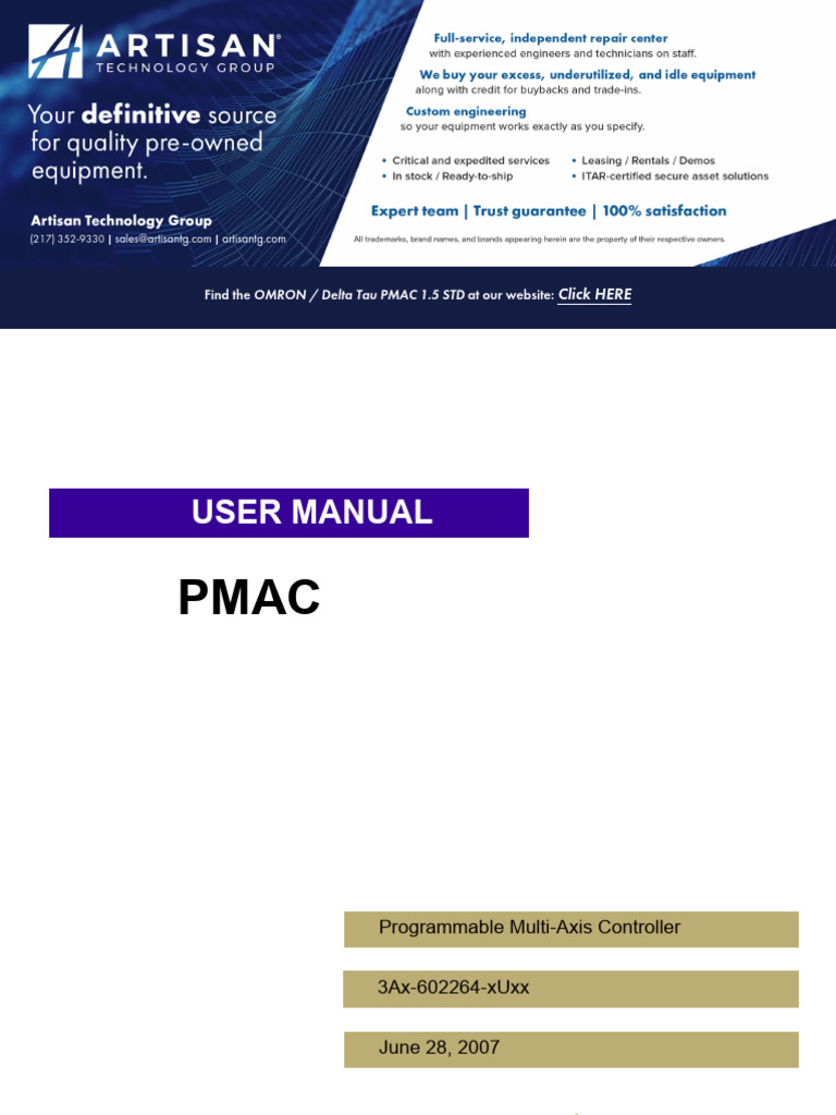 Delta Tau PMAC User Manual | PDF | Computer Science | Computer Engineering