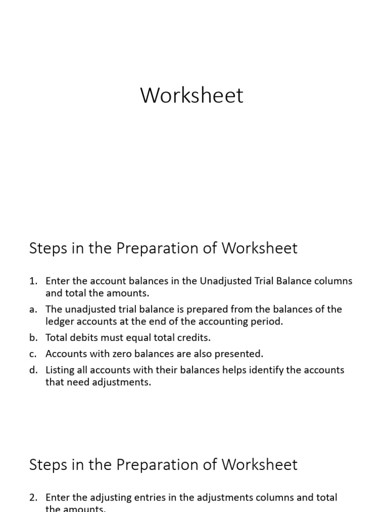 Worksheet | PDF | Debits And Credits | Accounting