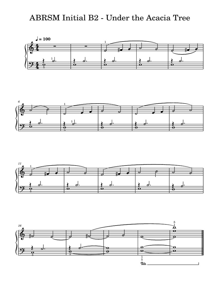 ABRSM Initial B2 - Under Acacia Tree | PDF