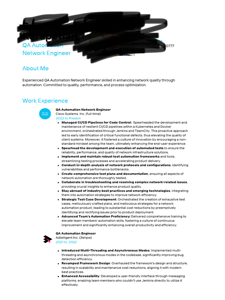 Anonymous CV | PDF | Automation | Quality Assurance