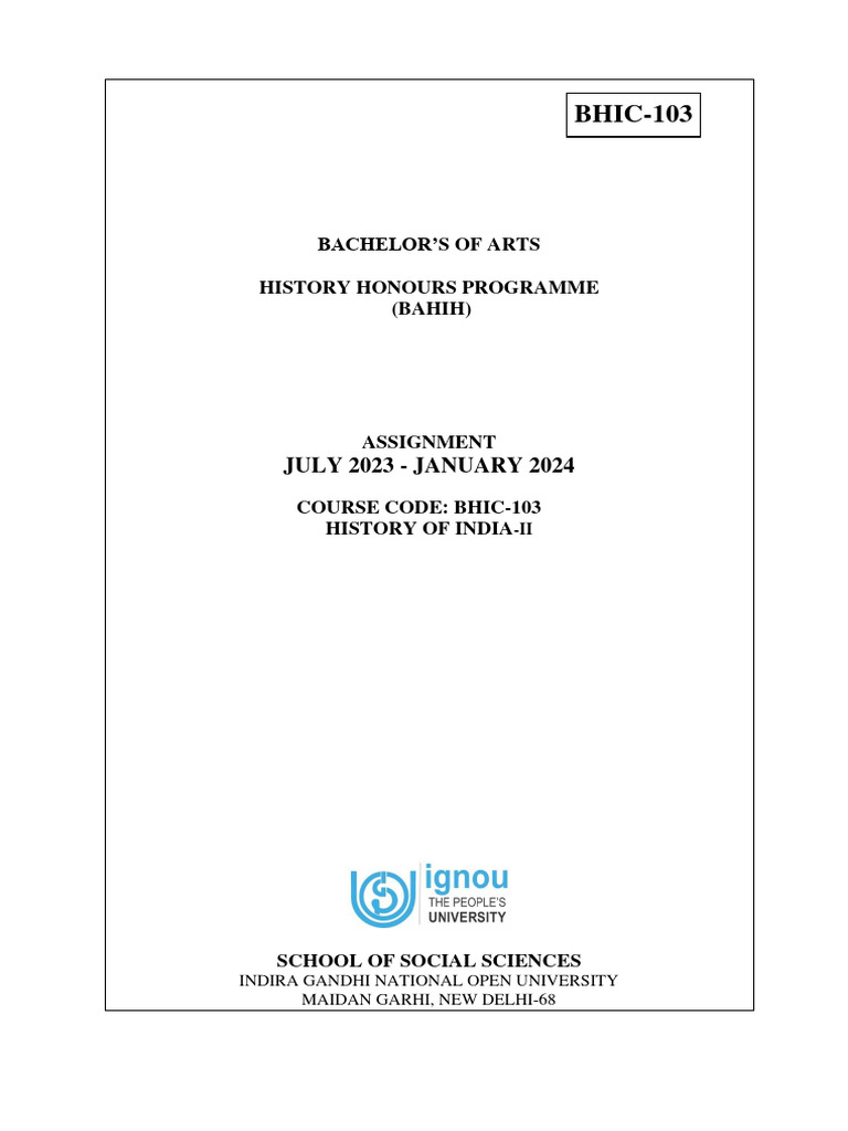 BHIC 103 English Assignment 2023-24 | PDF | Science