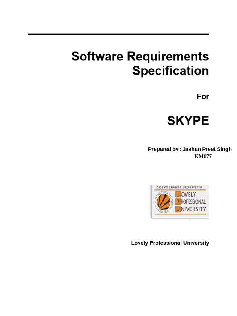 Skype Software Requirements Specification | PDF | User (Computing ...