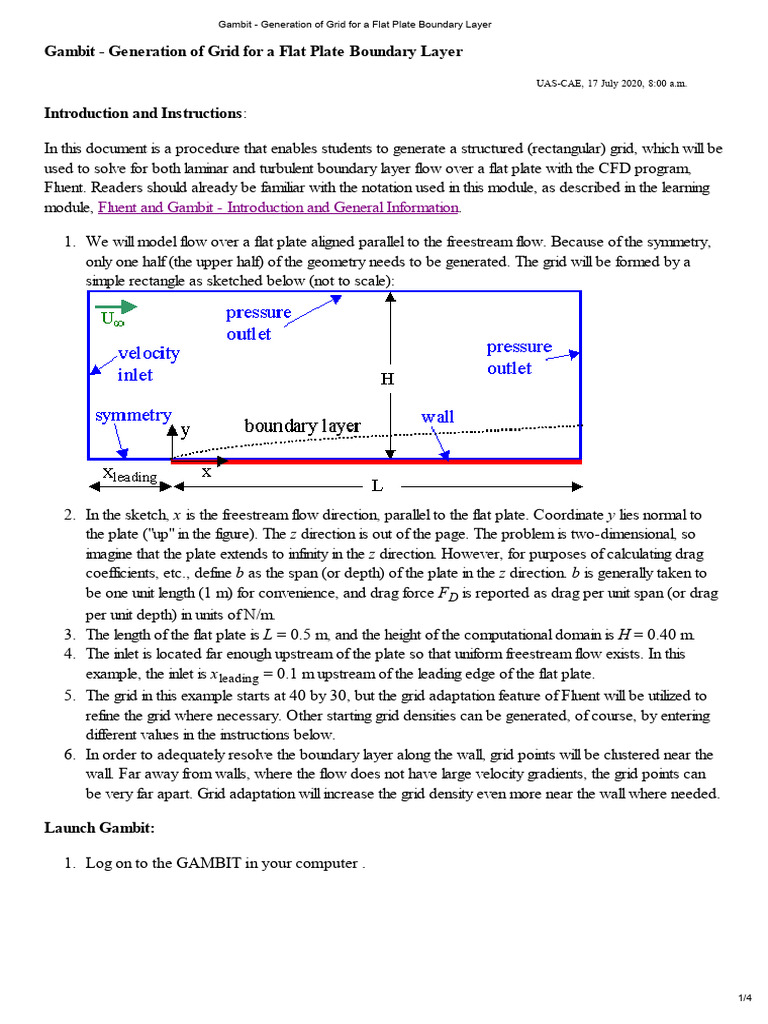 1 G Flat Plate Boundary Layer | PDF