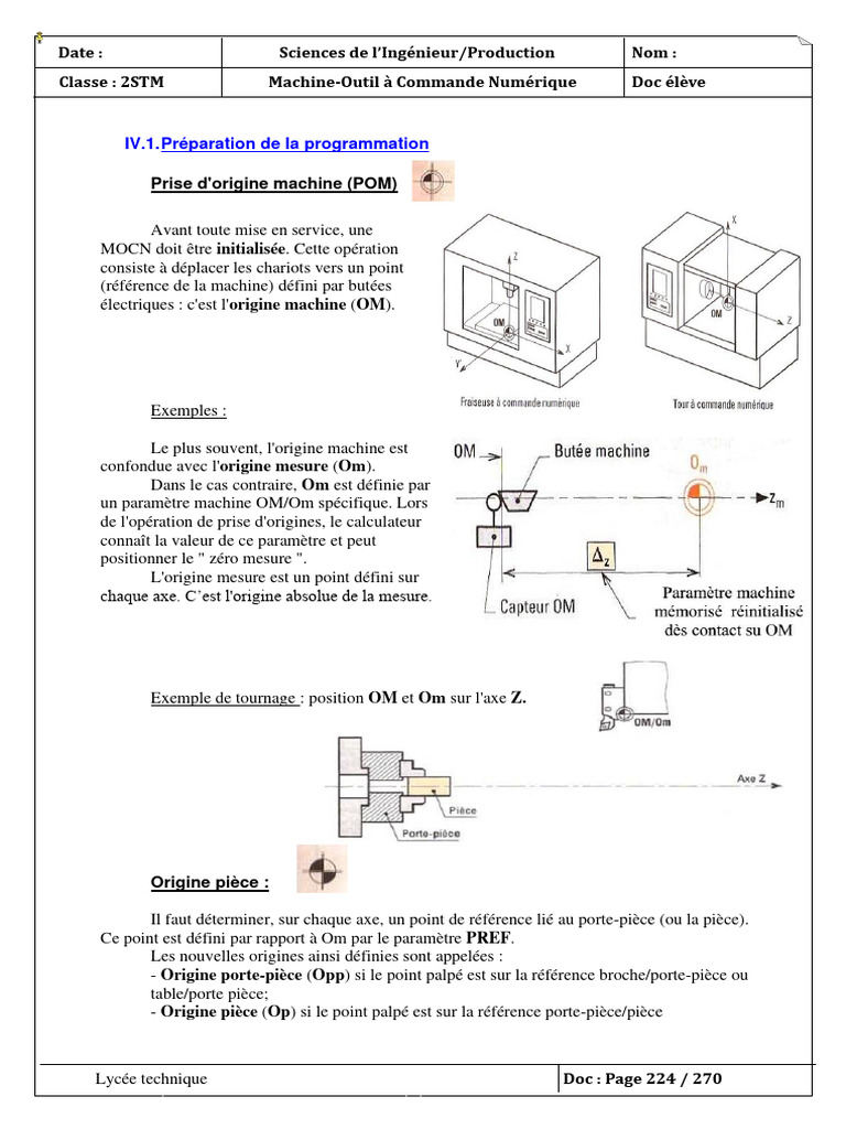 Origine et Programmation MOCN | PDF | Machine-outil à commande ...