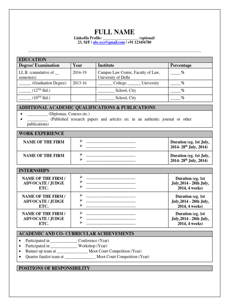 CV Format - PAC | PDF | Vocational Education | Higher Education
