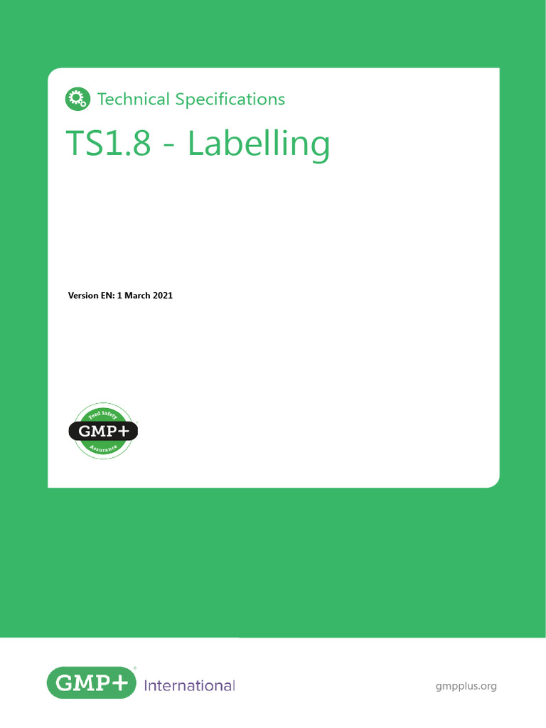 TS1.8 - Labelling: Technical Specifications | PDF | Fatty Acid | Fat