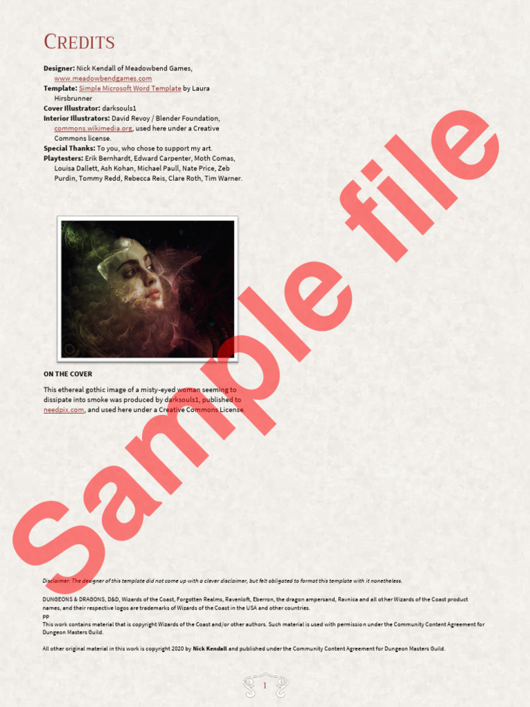 Sample | PDF | Wizards Of The Coast | Dungeons & Dragons