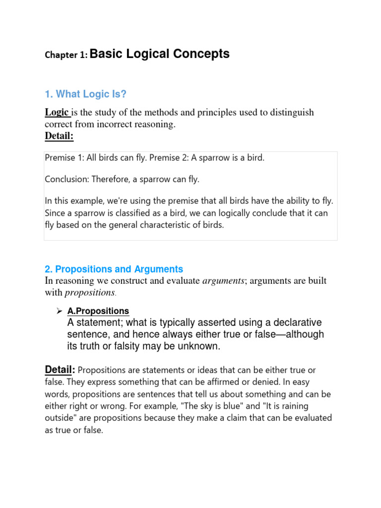 Chapter 1 Logic | PDF | Argument | Logic