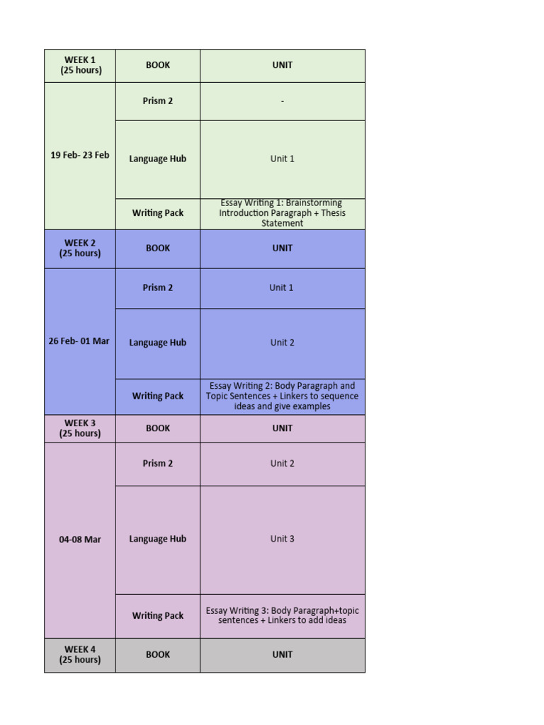 23-24 INT MODULE 3 - Coursemap - Language Hub - Prism XLSX Students ...