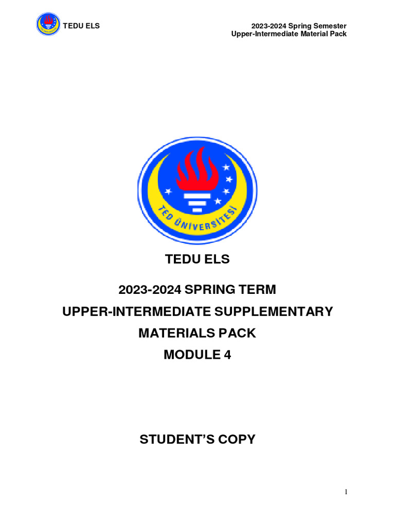 2023-2024 Upper-Intermediate Module 4 Material Pack Ss | PDF | Romance ...