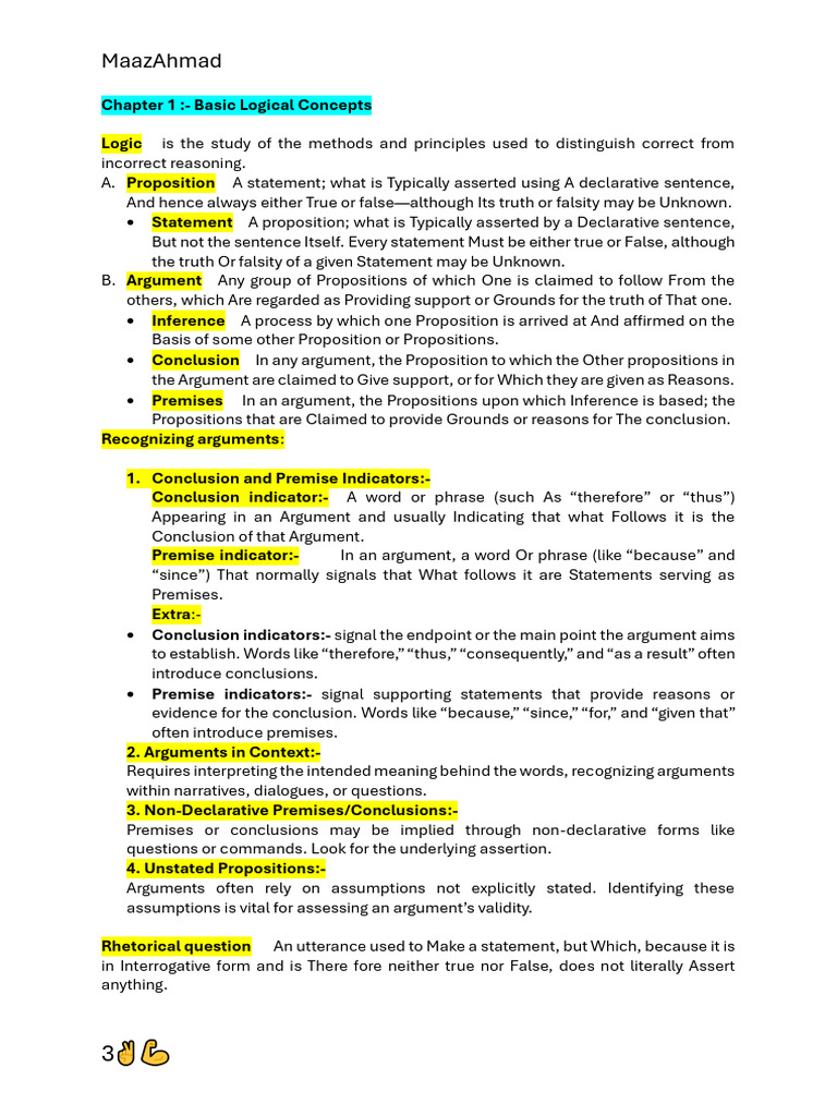Logic | PDF | Argument | Definition