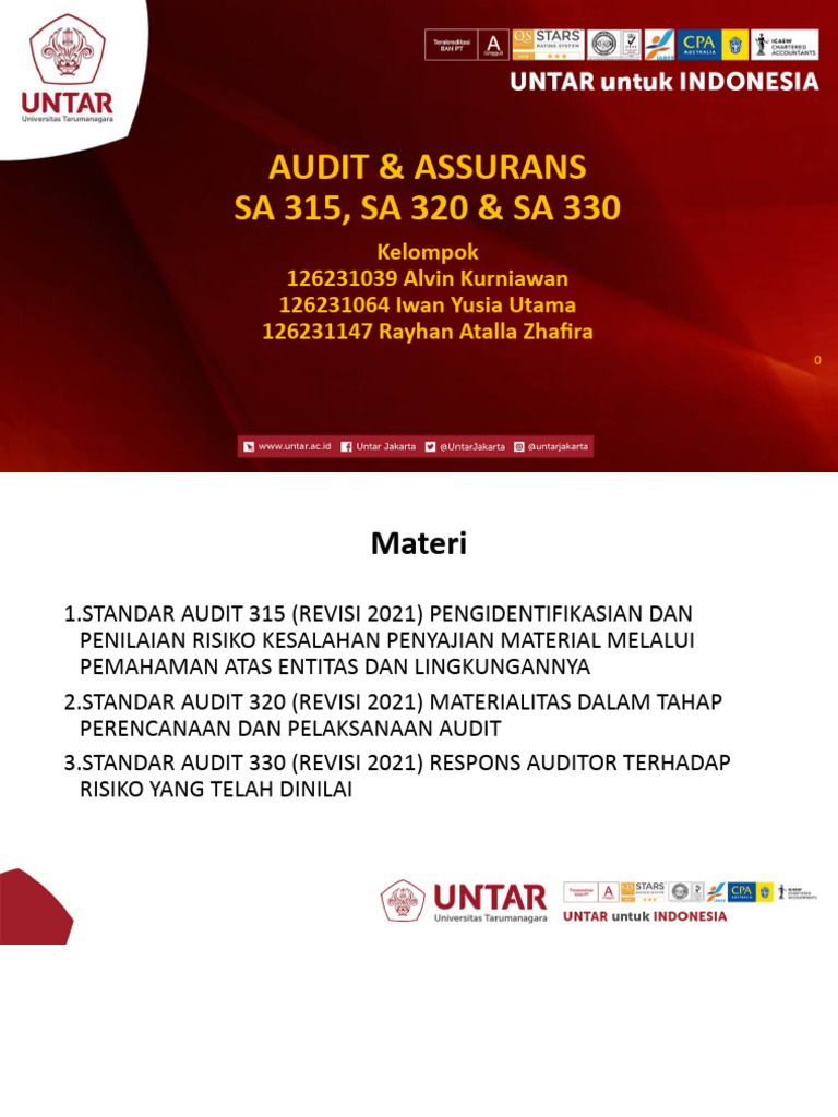 Penilaian Risiko dalam Standar Audit 315 | PDF