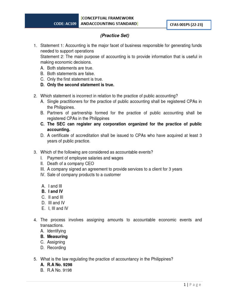 Cfas - 001PS Guide | PDF | Historical Cost | International Financial Reporting Standards