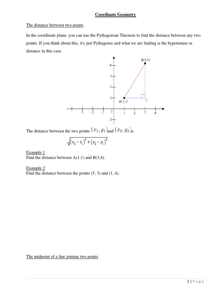 Coordinate Geometry Notes 2 | PDF | Line (Geometry) | Perpendicular
