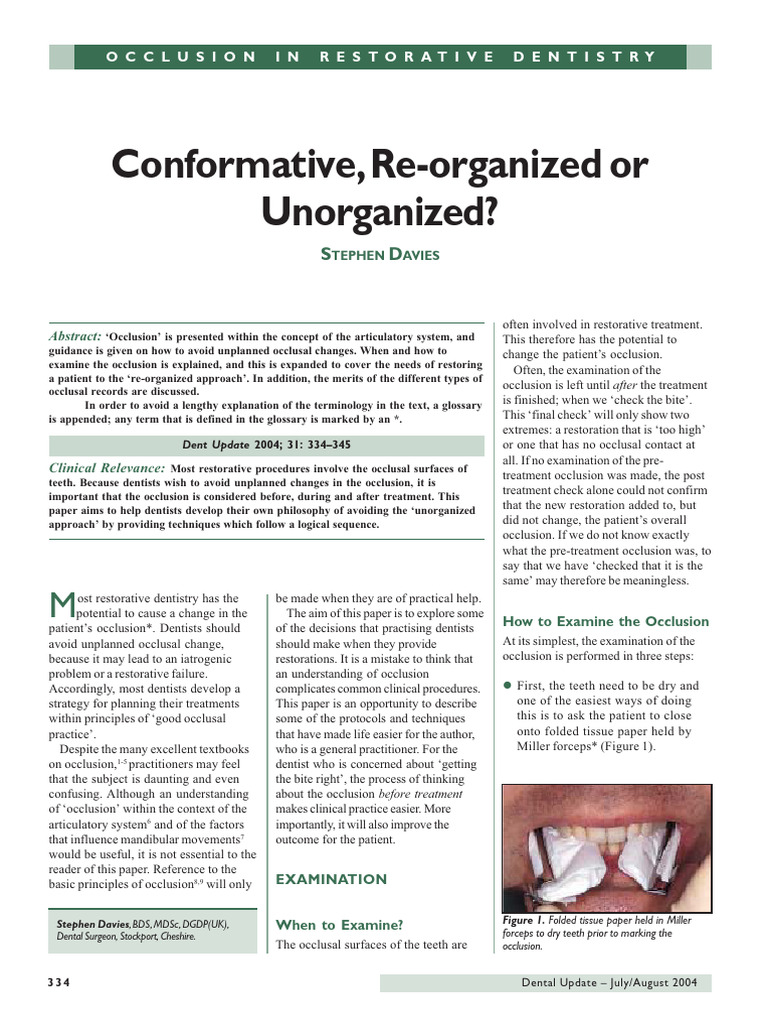 Reorganized Approach | PDF | Tooth | Dentistry Branches