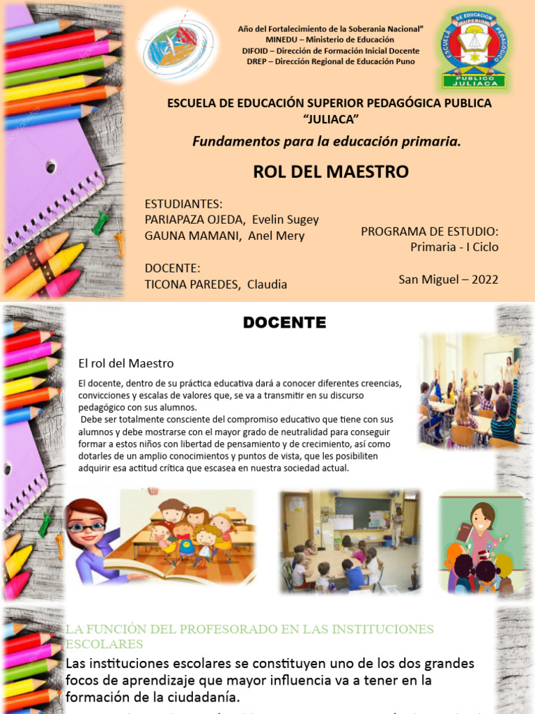 Rol Del Maestro | PDF | Maestros | Enseñando