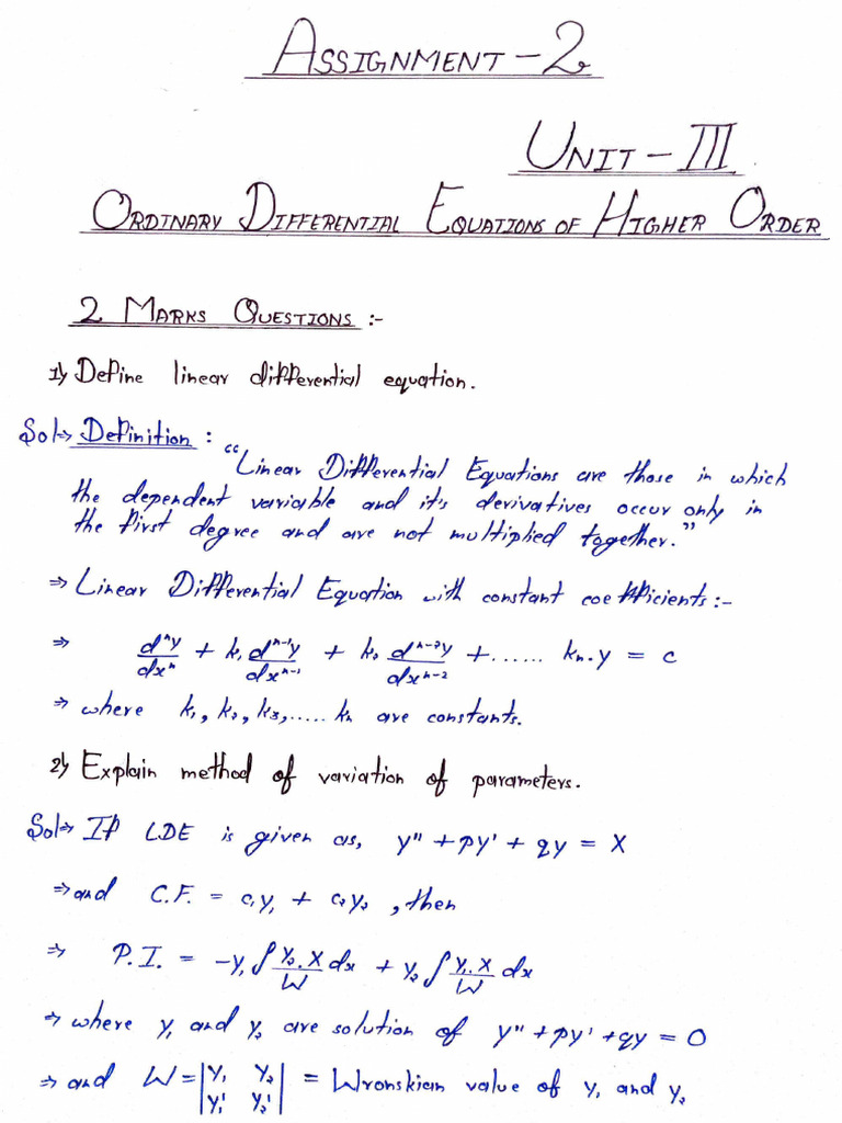 Maths-2 Assignment-2 | PDF