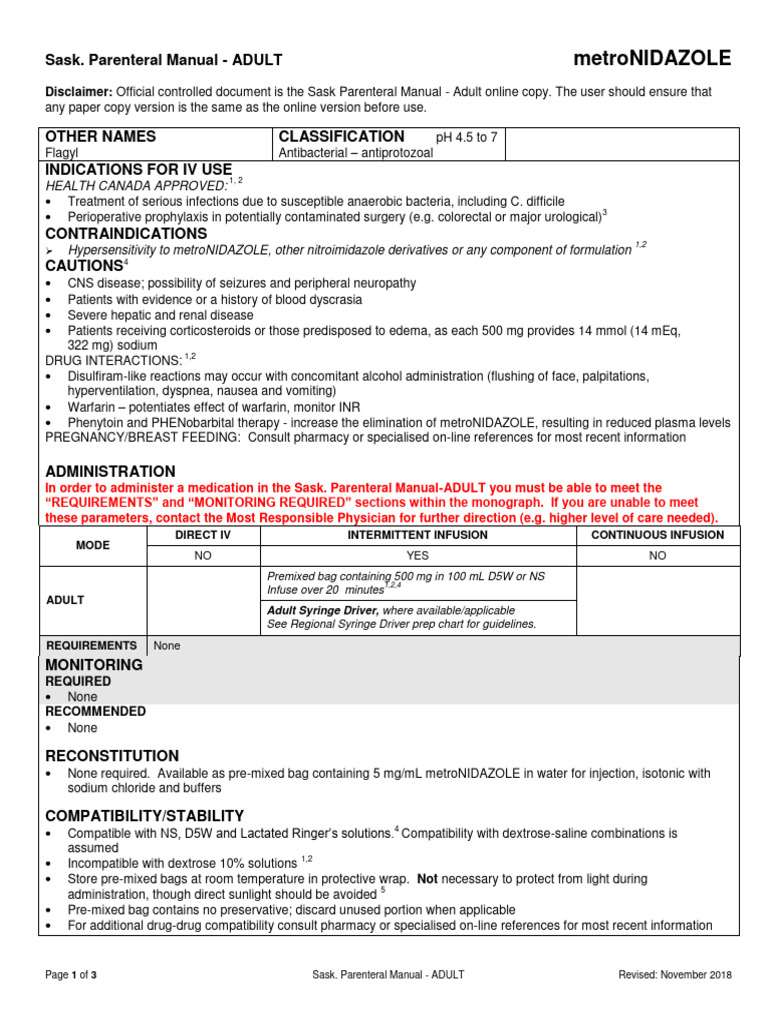 Metro NIDAZOLE | Download Free PDF | Drugs | Clinical Medicine