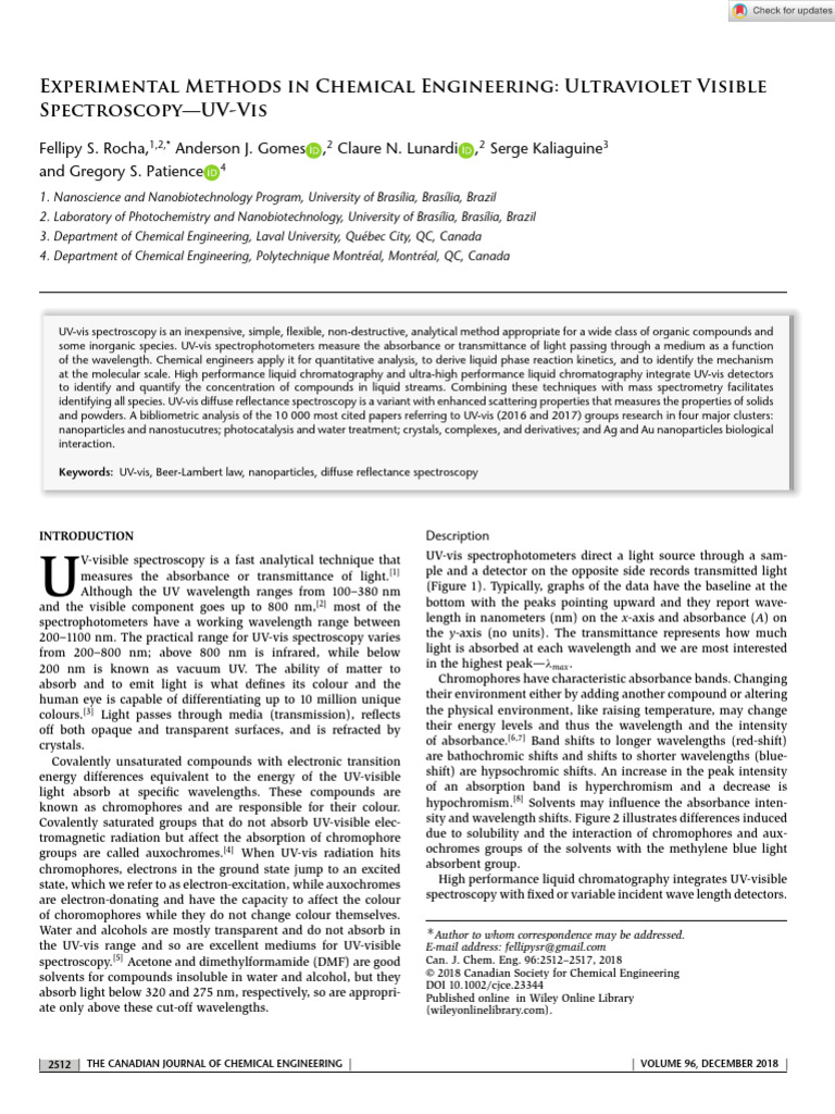 Can J Chem Eng - 2018 - Rocha - Experimental Methods in Chemical ...