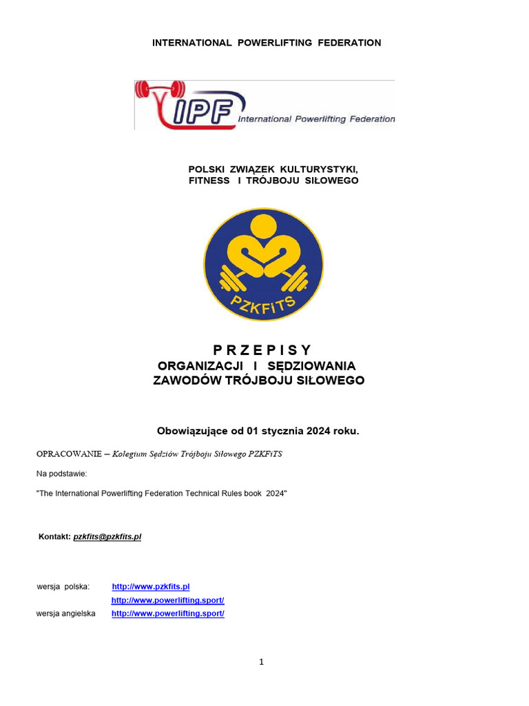 IPF Rulebook 2024 pl-19 Ipf-W.2 | PDF